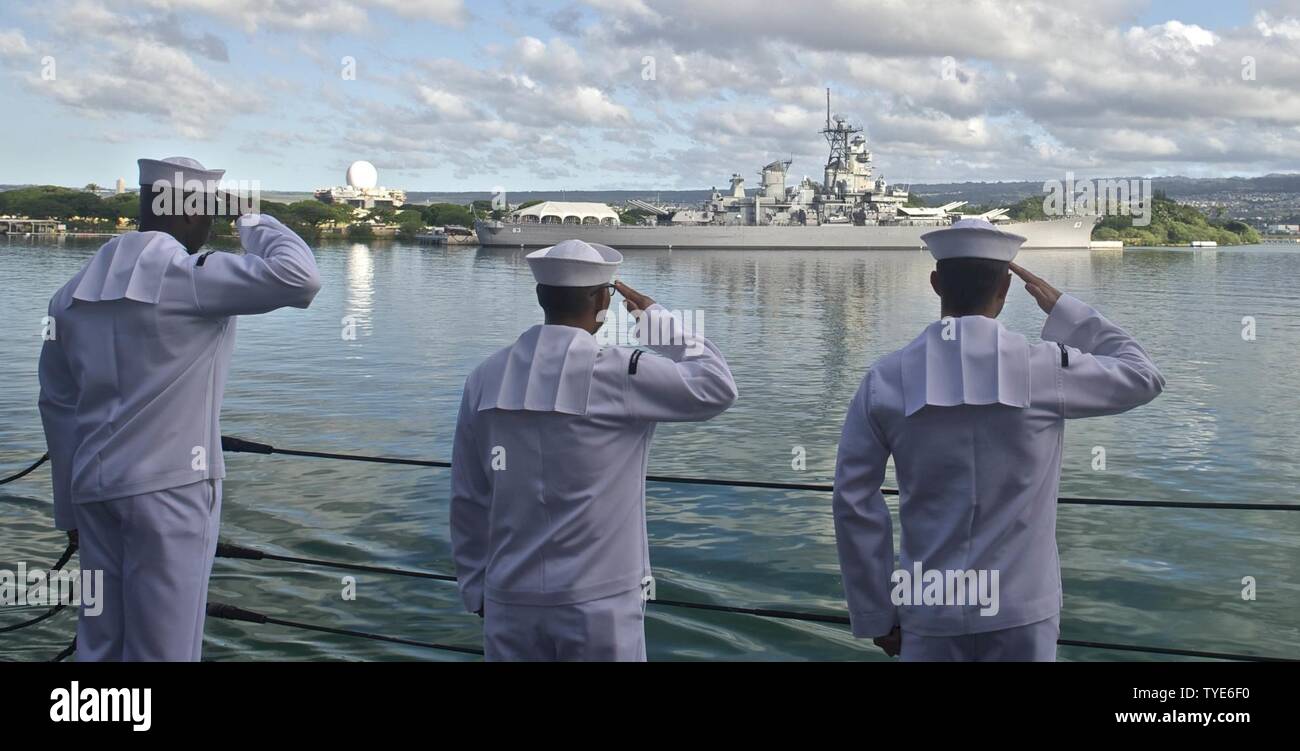 HARBOR (Nov. 3, 2016) Sailors aboard the guided-missile destroyer USS ...