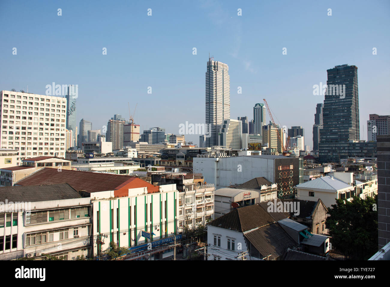 Aerial view landscape and cityscape of Bangkok city from General Post ...