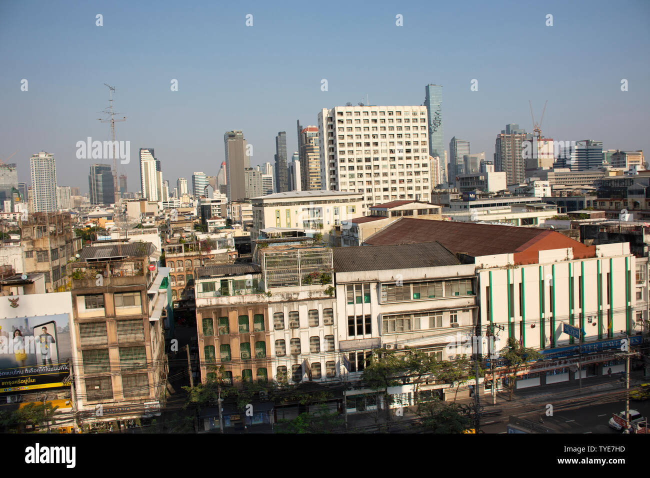 Aerial view landscape and cityscape of Bangkok city from General Post ...