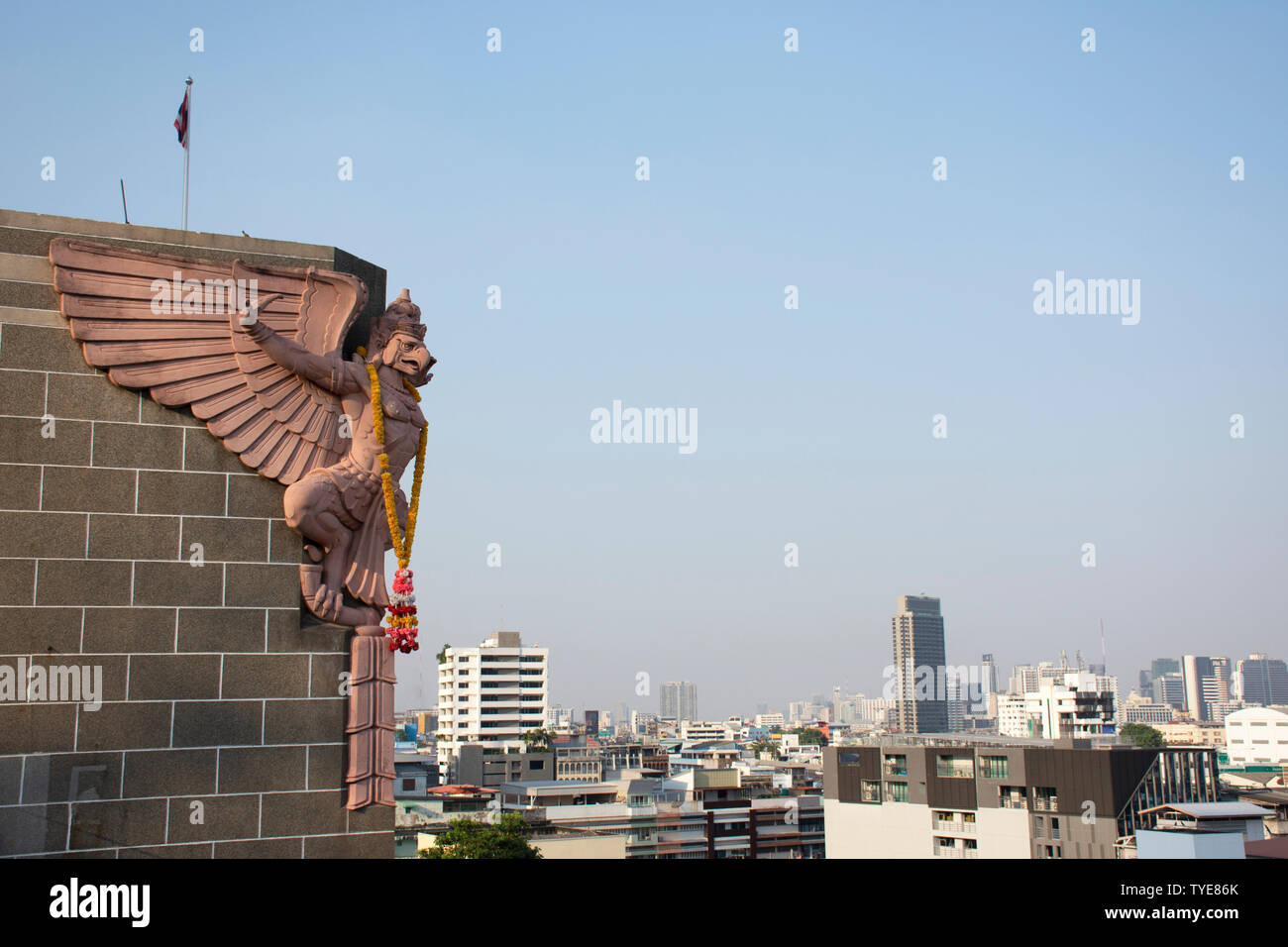 Aerial view landscape and cityscape of Bangkok city from General Post ...