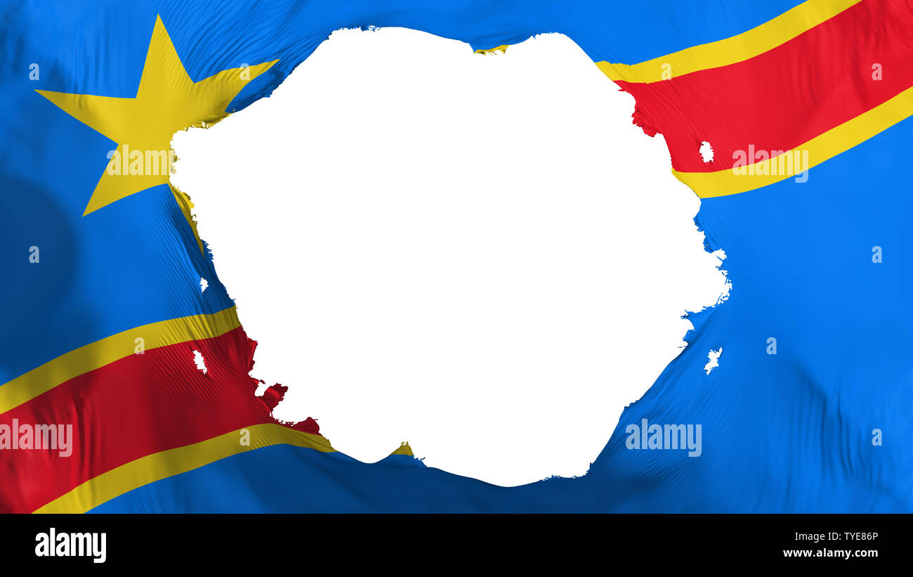 Broken Democratic Republic of Congo Kinshasa flag Stock Photo - Alamy