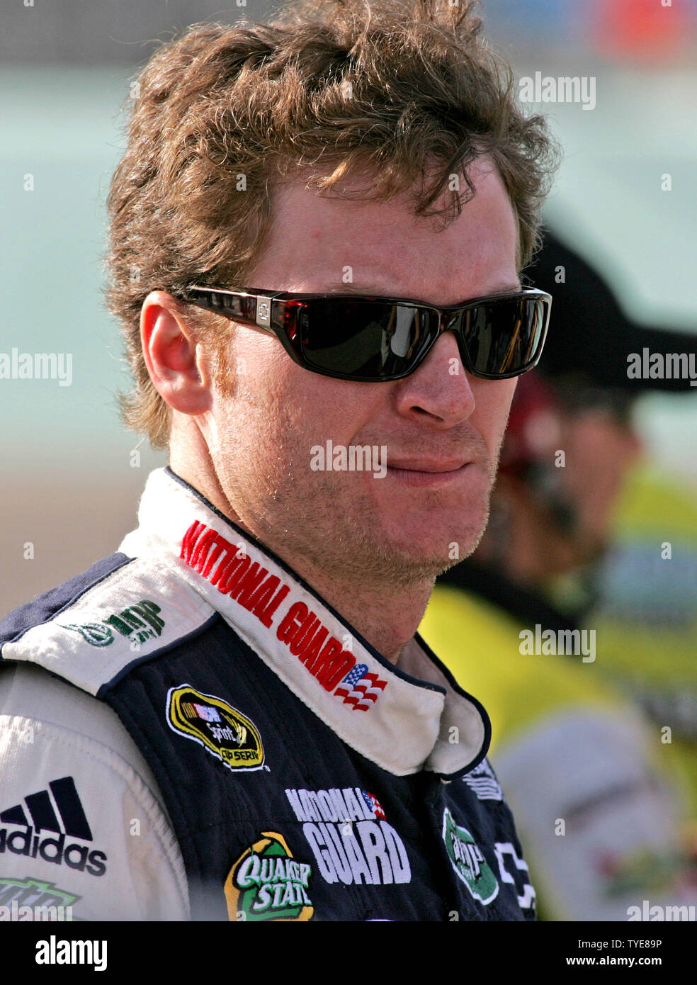 Dale Earnhardt Jr. waits on pit road for his turn to qualify for the ...