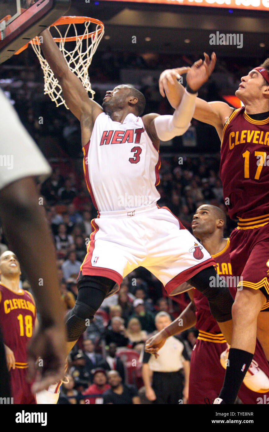 Miami Heat Forward Dwayne Wade (3) scores during half action against ...