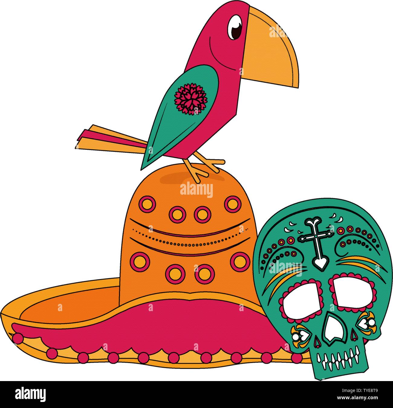 Mexico festival and mexican celebrations cartoons Stock Vector Image ...