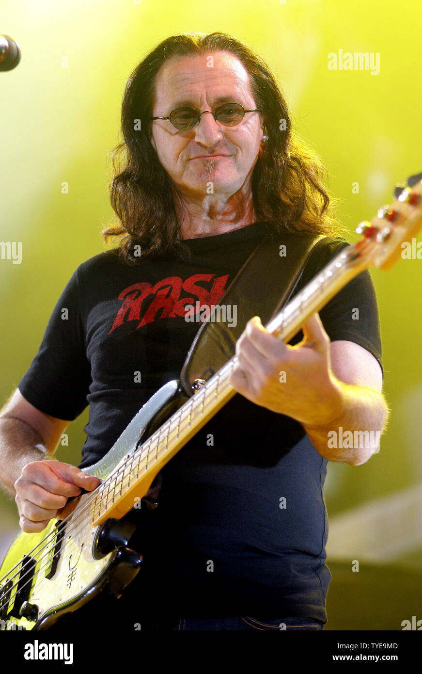 Geddy Lee with Rush performs in concert at the BankAtlantic Center in ...