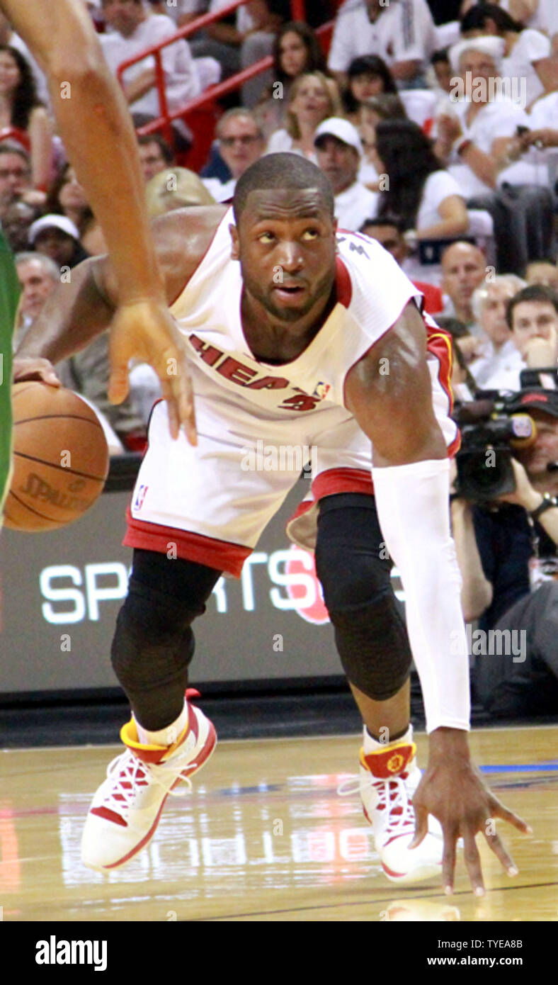 Miami Heat Forward Dwyane Wade (3) loses his footing during game1 of ...