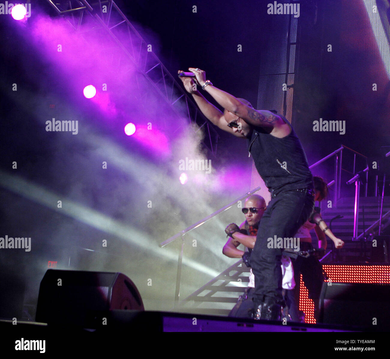 Wisin with the latin reggaeton group Wisin Y Yandel performs in concert ...