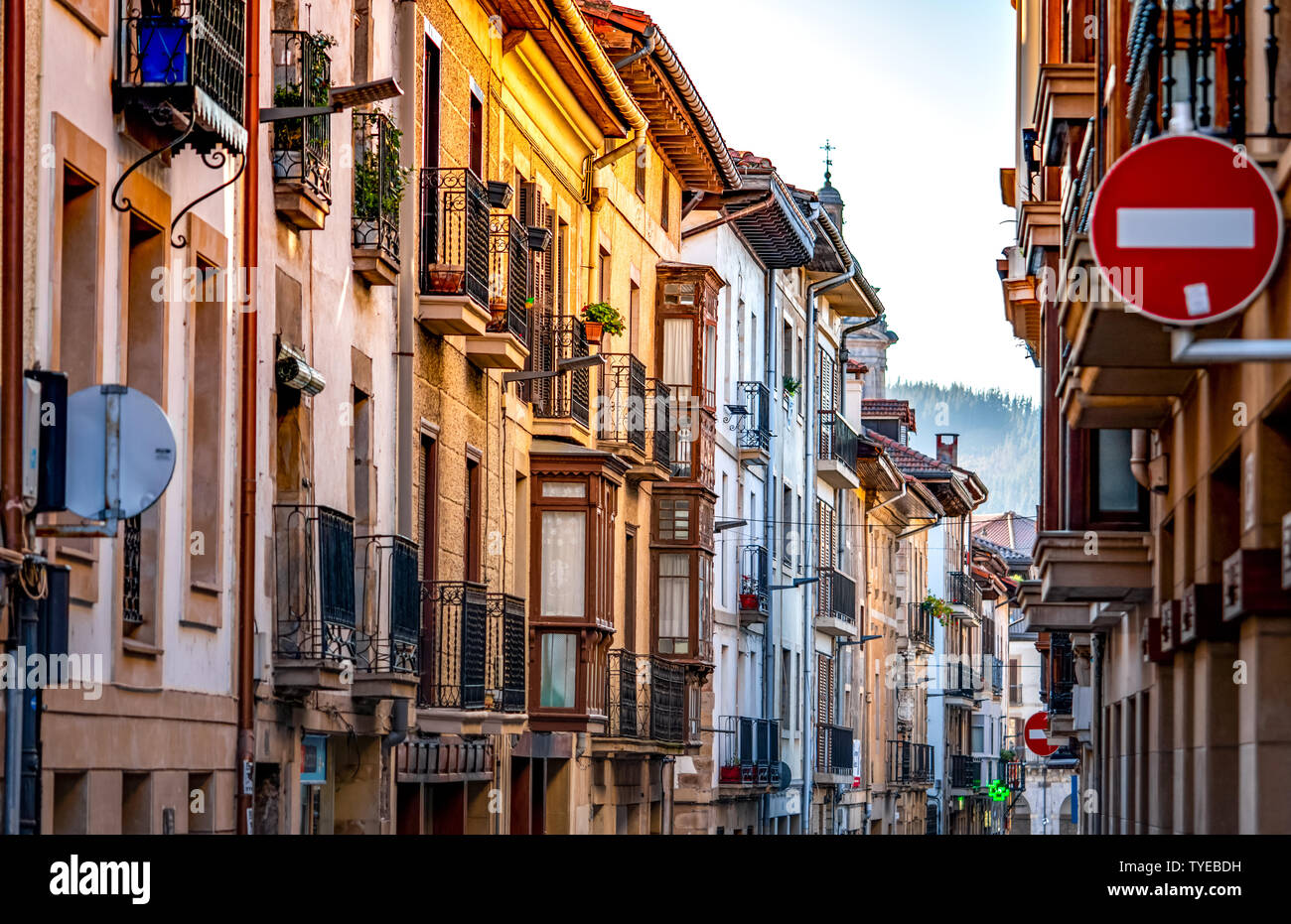 Building in Spain. Architecture in city. Urban building in residential ...