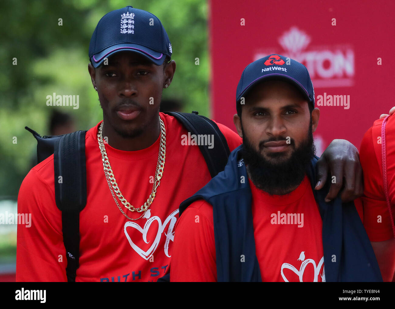 Andrew Strauss and the England ICC World Cup team take part in the 2019 ...