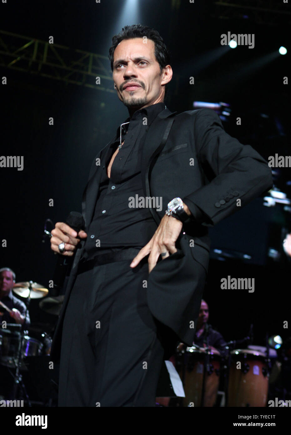 Marc Anthony performs in concert at the American Airlines Arena in ...