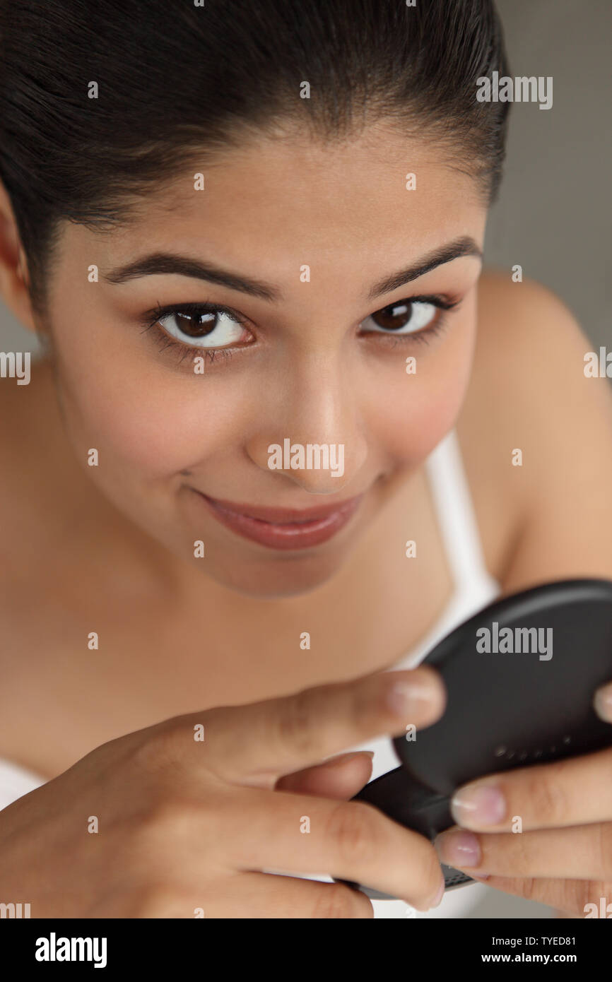 Hand Holding Mirror Compact High Resolution Stock Photography and ...