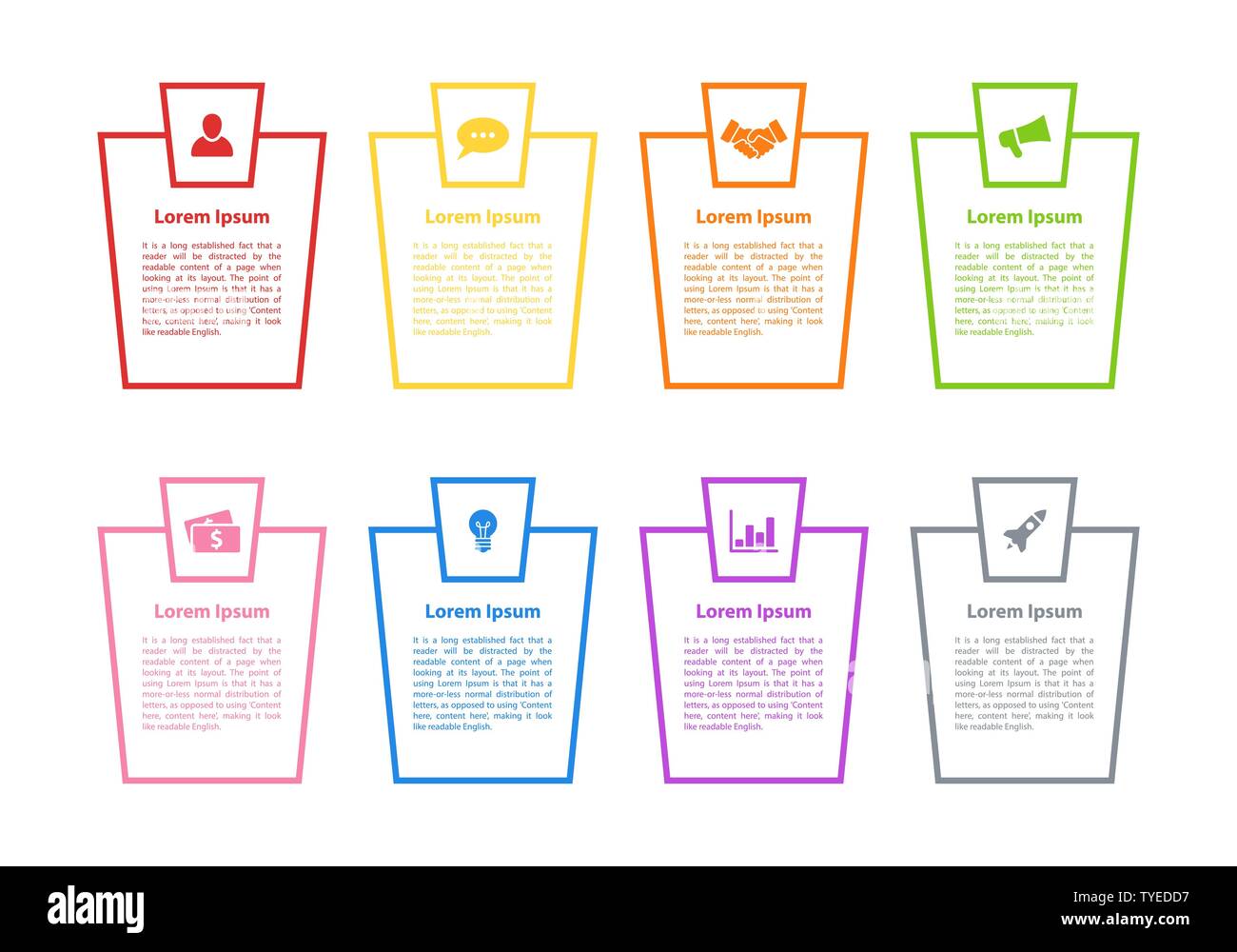 Infographic design business concept vector illustration with 8 steps or ...
