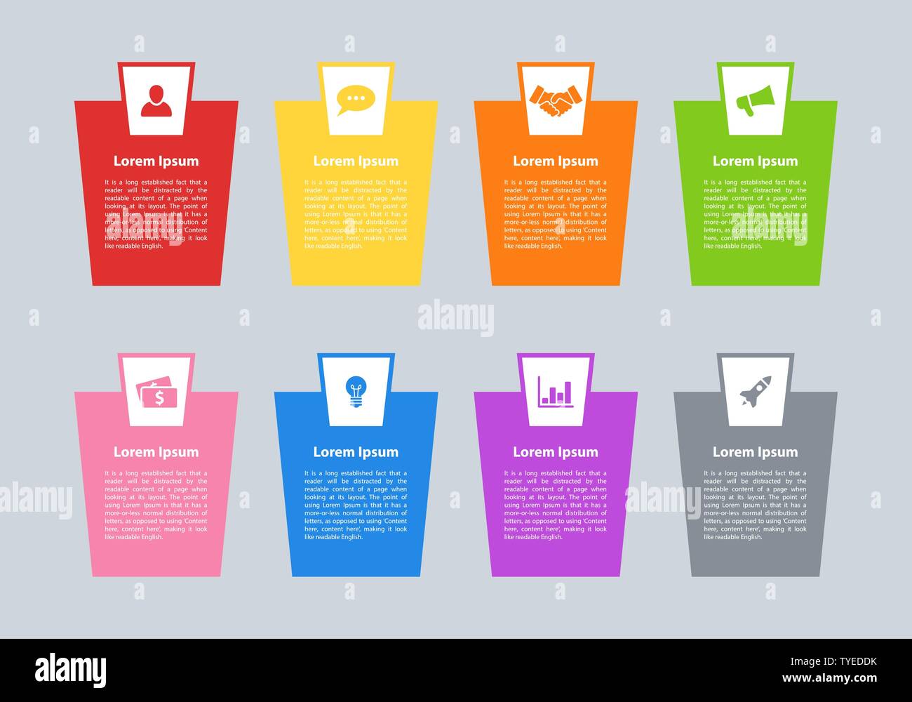 Infographic design business concept vector illustration with 8 steps or ...