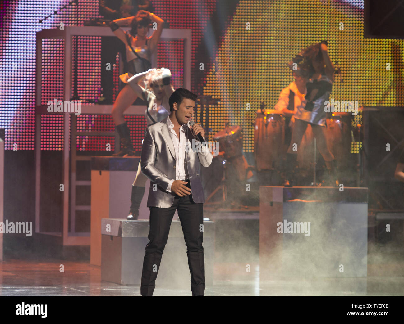 Latin singer Jencarlos Canela performs at the 2012 Premios Tu Mundo ...