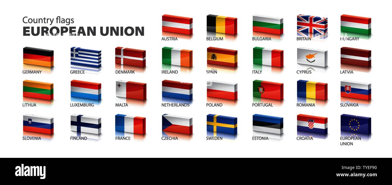 flags of the european union. Vector illustration Stock Vector Image ...