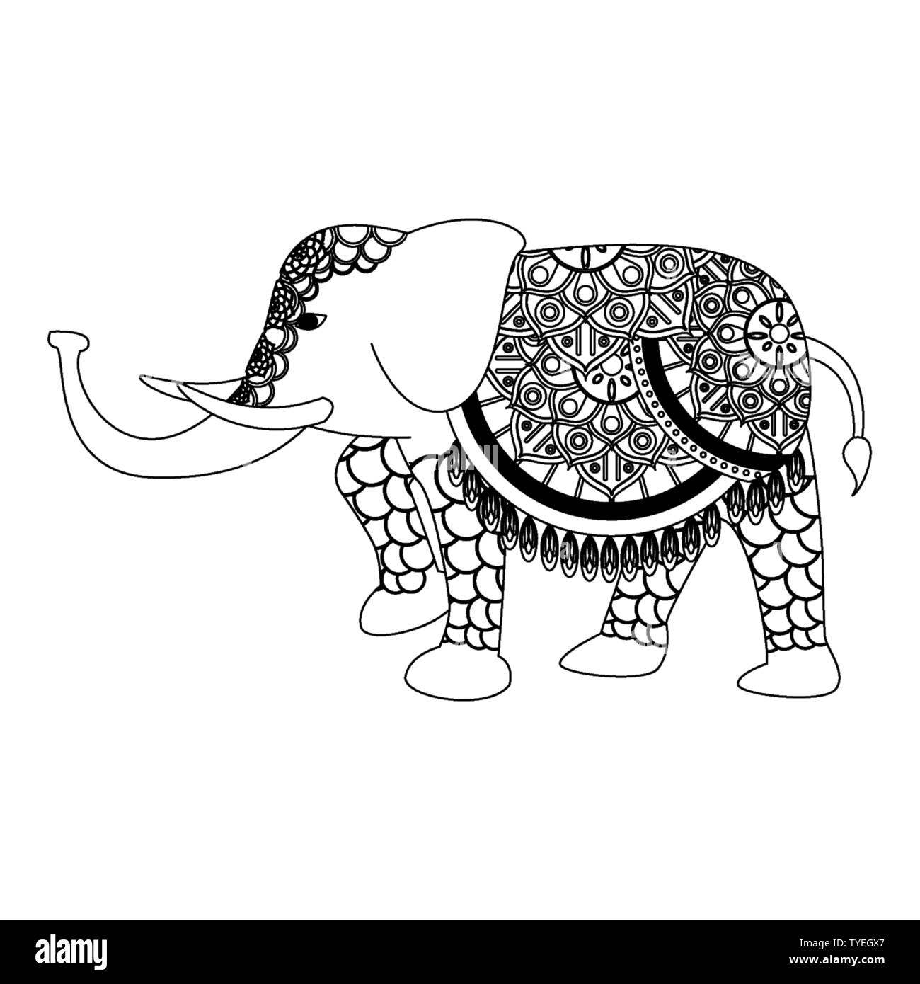 grey elephant icon cartoon isolated in black and white Stock Vector ...