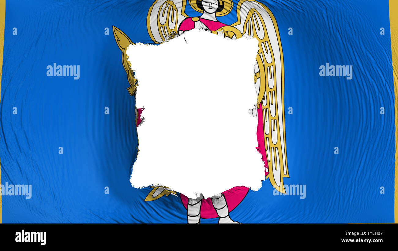 Square hole in the Kyiv Kiev flag Stock Photo - Alamy
