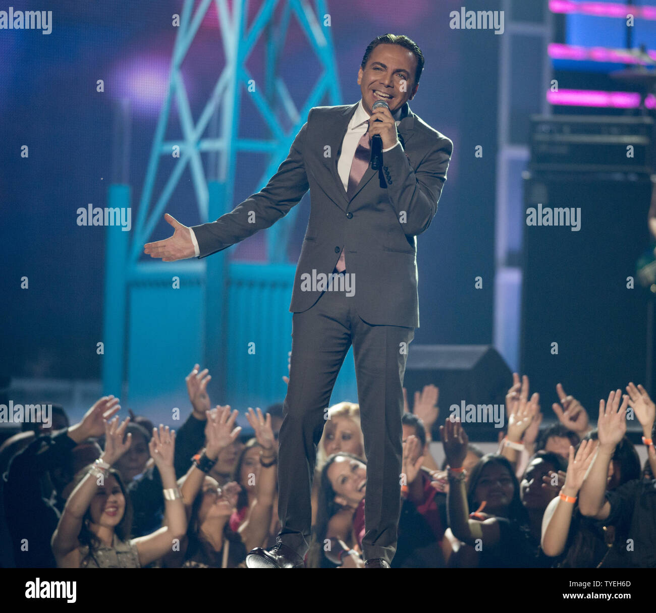 Latin singer Christian Castro performs on stage during the 2013 Premios ...