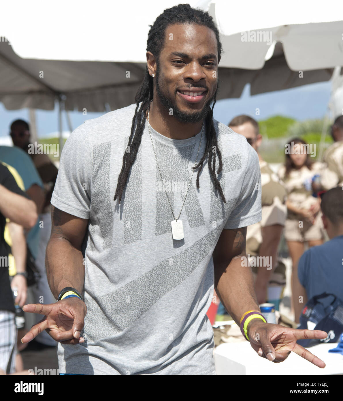 Super Bowl Champions Seattle Seahawks Richard Sherman poses for a photo ...