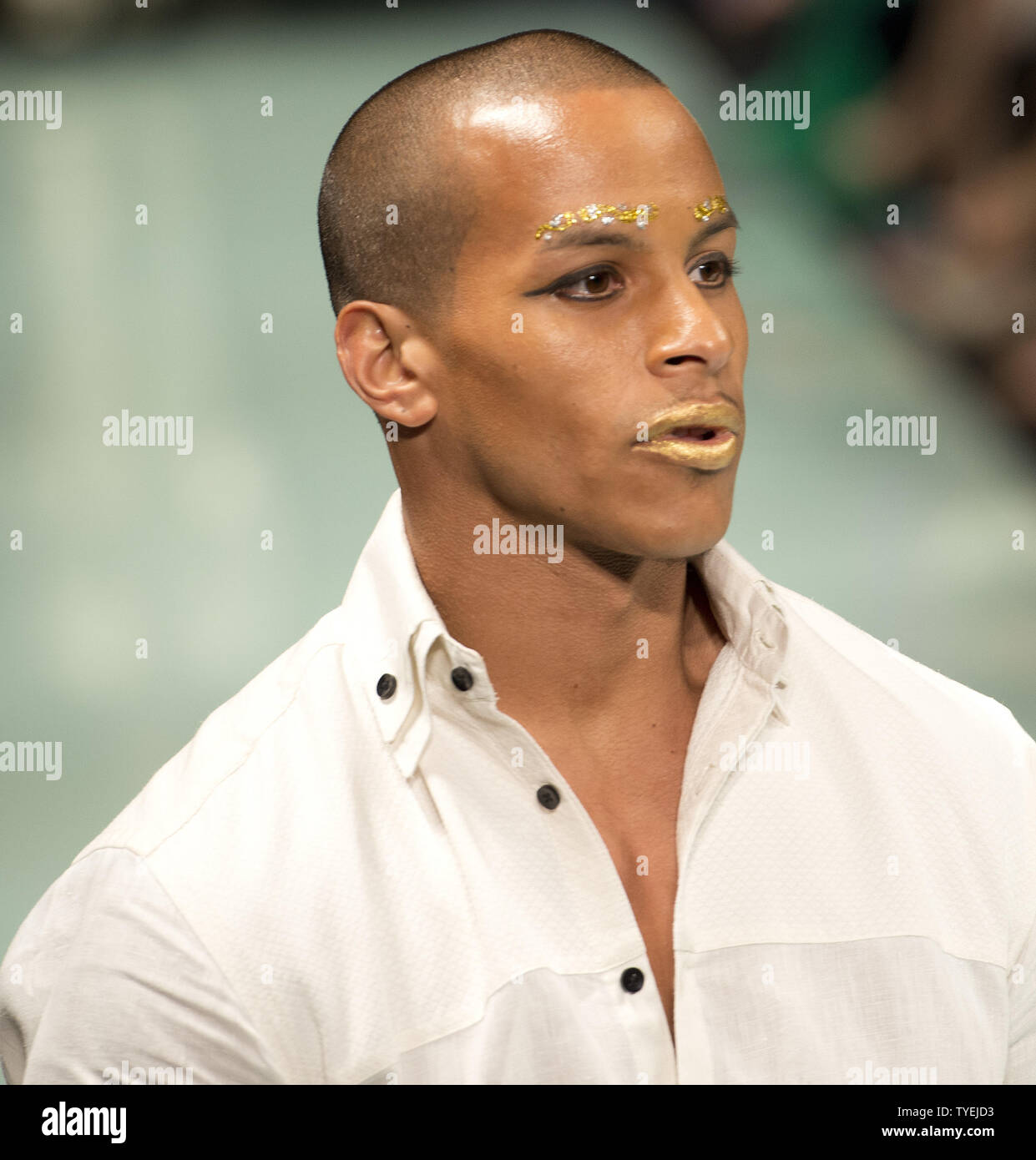 A model from Fabrizio de Castro fashions walks on the runway at the ...