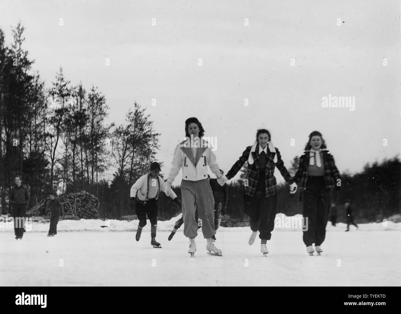 Photograph of a Group of Skaters; Scope and content: Original caption ...