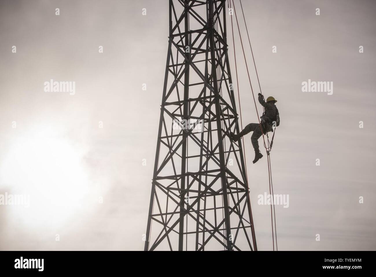 U.S. Air National Guard 219th Engineering Installation Squadron perform ...