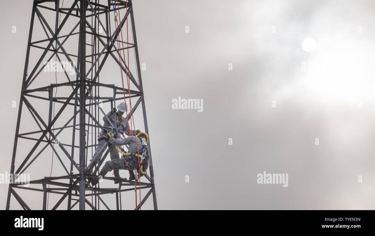 U.S. Air National Guard 219th Engineering Installation Squadron perform ...