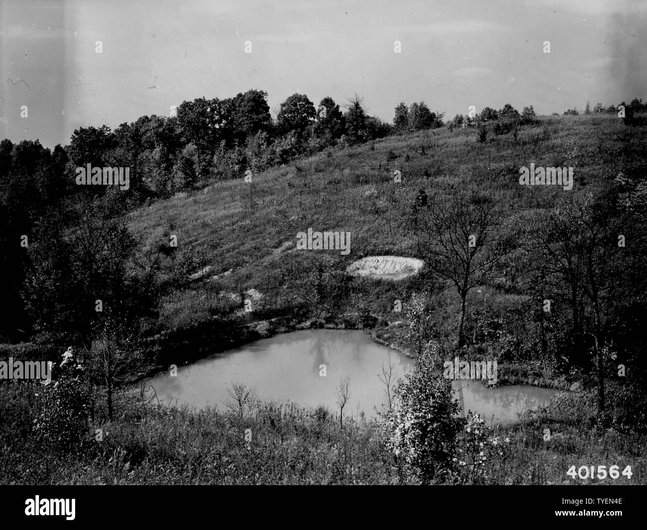 Photograph of a Ridge Pond Constructed to Create a Reservoir of Water ...