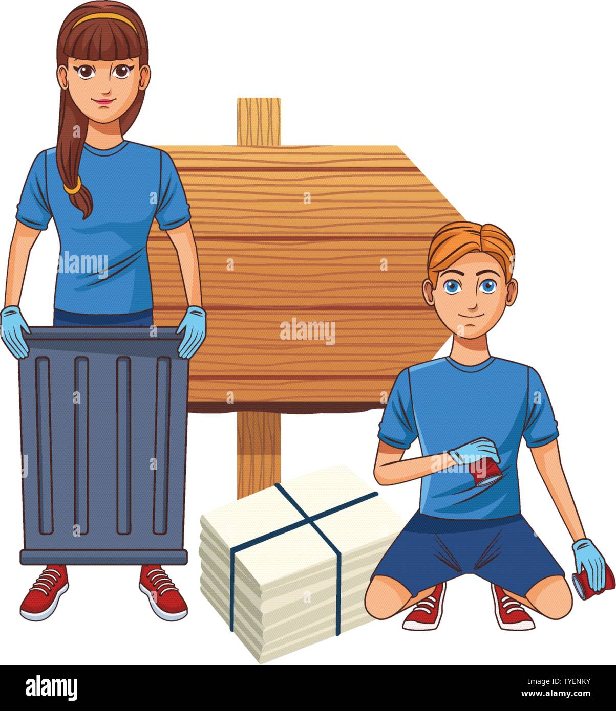 cleaning service person avatar cartoon character Stock Vector Image ...