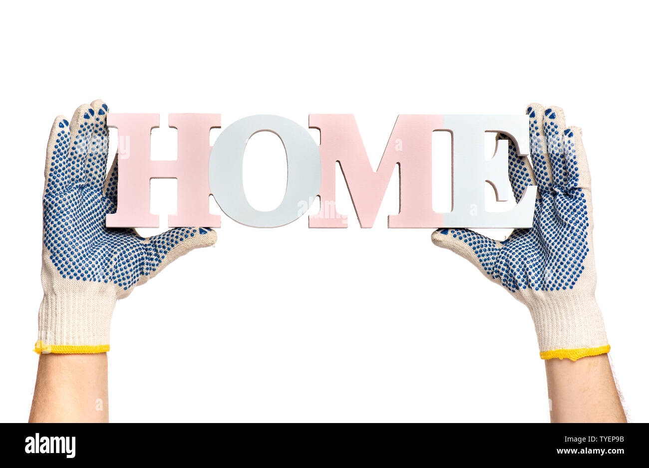 Hands holding Home word Stock Photo - Alamy