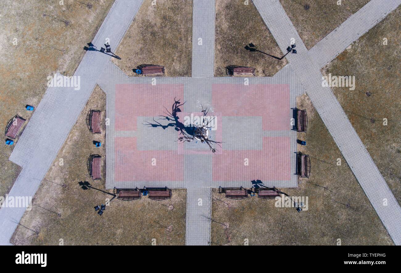 Top view of city square Stock Photo - Alamy