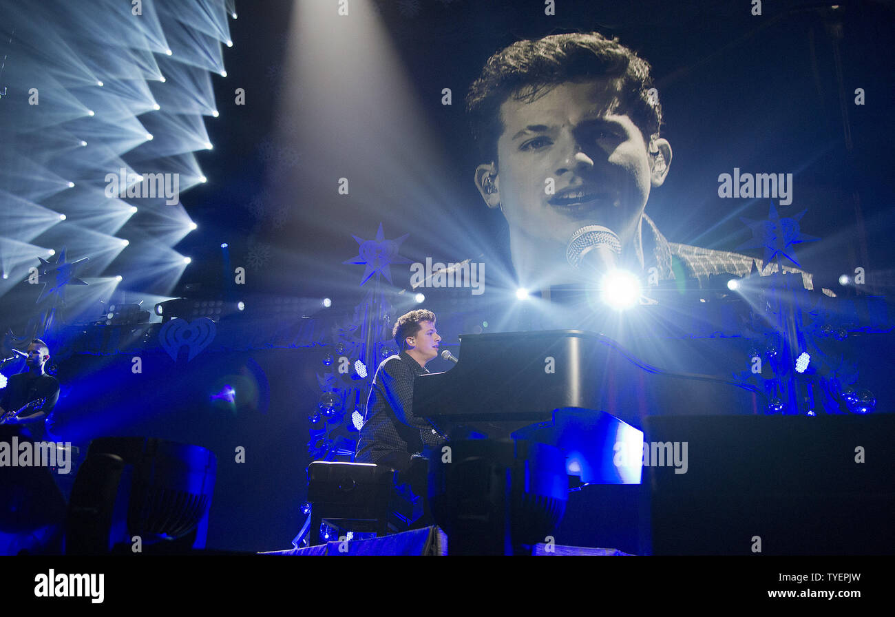 Performer Charlie Puth on stage at the Y100 JingleBall 2015 concert at ...