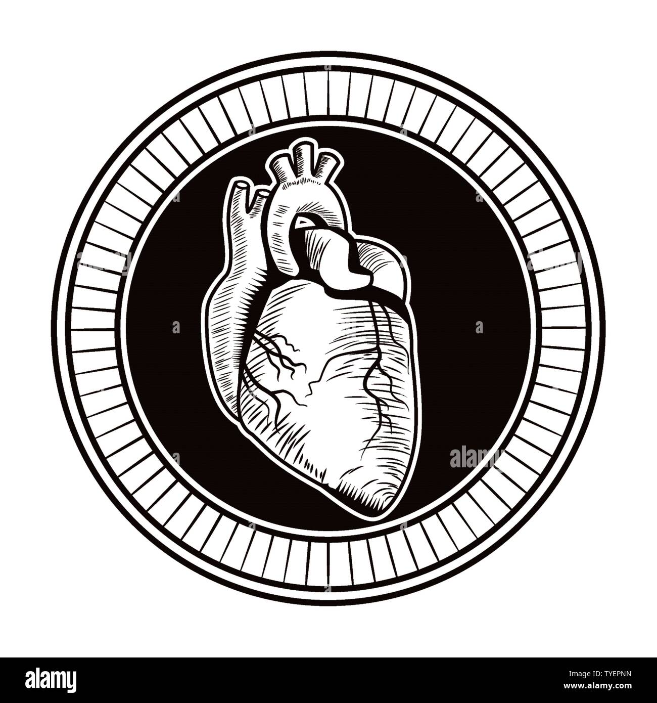 realistic heart drawn tattoo icon Stock Vector Image & Art - Alamy