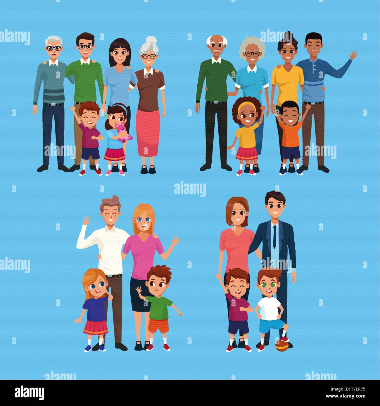 Family set of cartoons collection Stock Vector Image & Art - Alamy