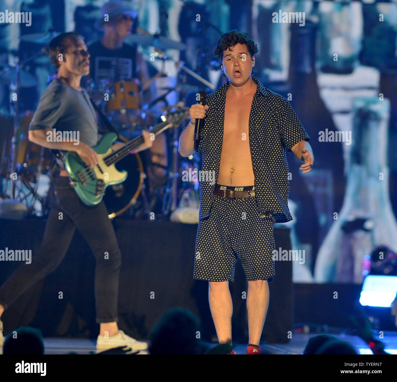 Lukas Graham performs at the IHeartRadio Summer Pool Party concert at ...