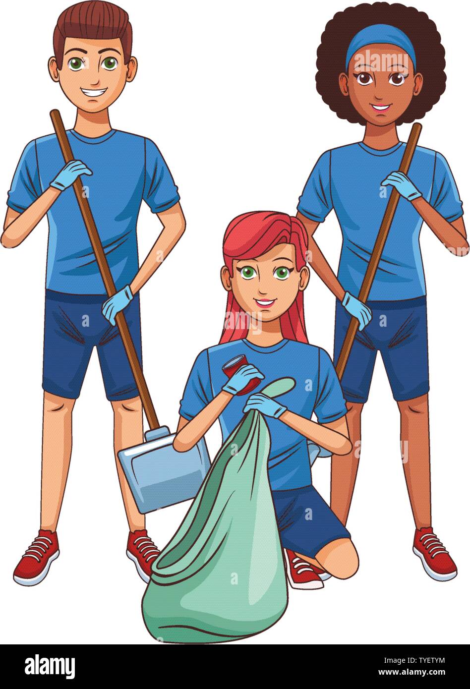 cleaning service person avatar cartoon character Stock Vector Image ...