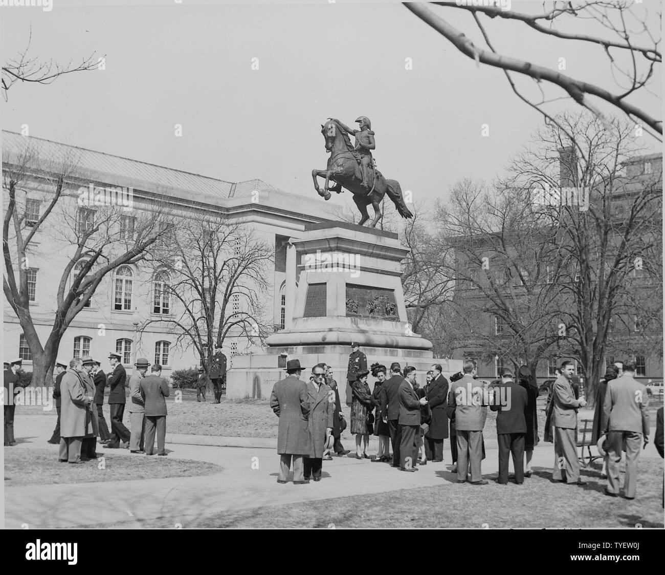 Photograph of ceremony at the statue of Jose de San Martin in ...