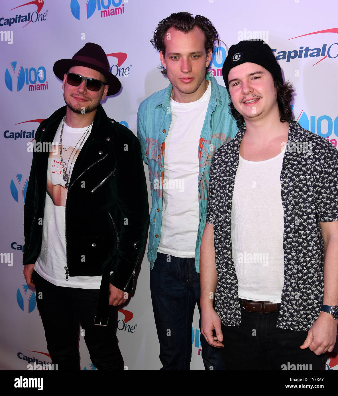 Performers Lukas Graham walks the red carpet at the Y100 JingleBall ...