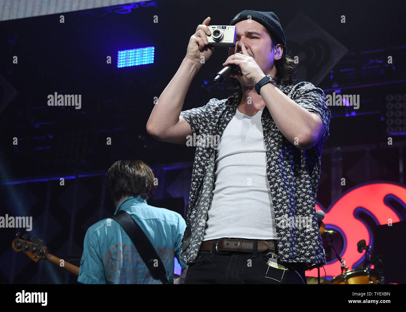 Recording artist Lukas Graham of the Graham Band takes a photo while ...