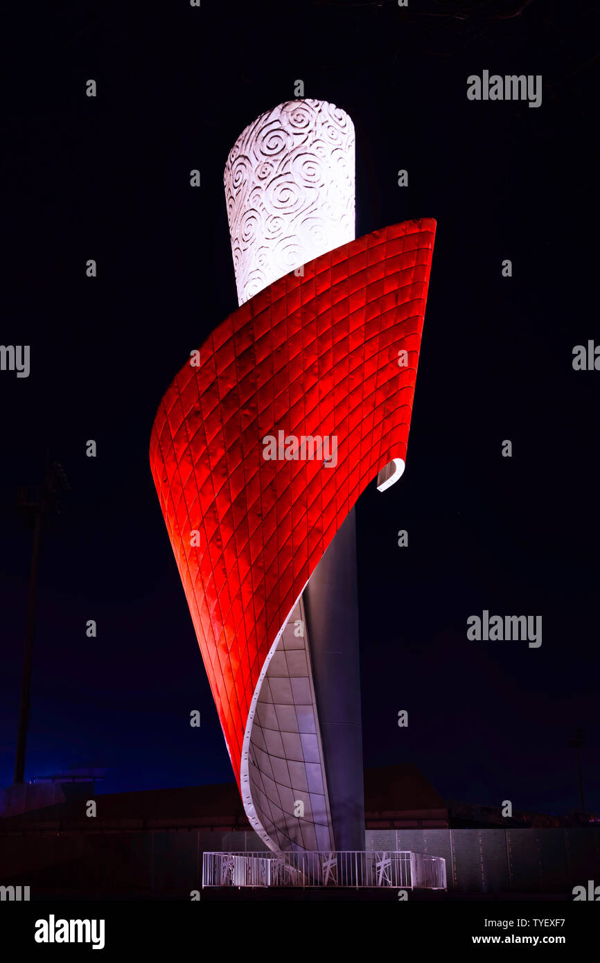 Beijing, Olympics, torch, night view Stock Photo - Alamy