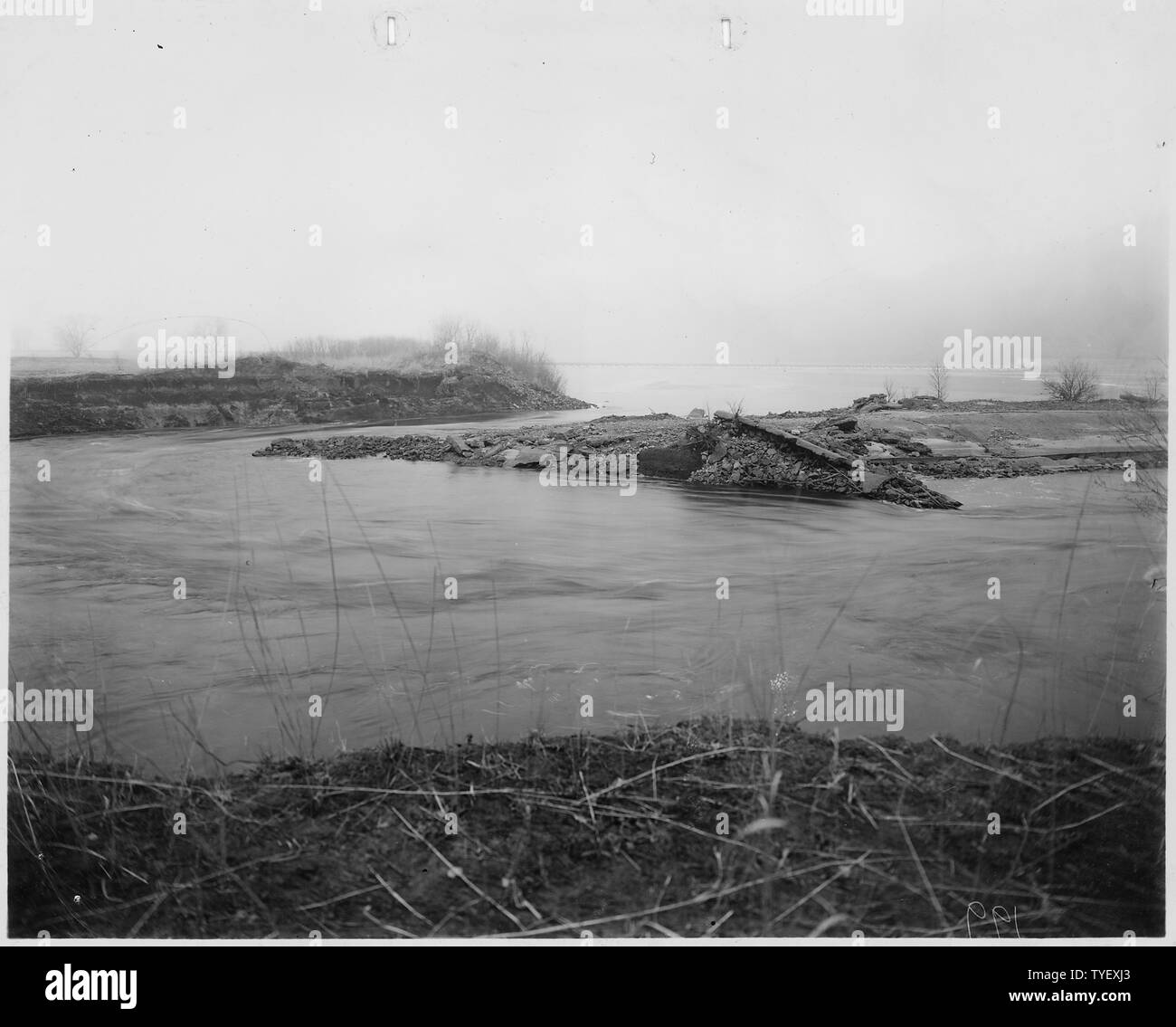 Photograph of erosion below Ogee Spillway, Dam No. 10, Mississippi ...