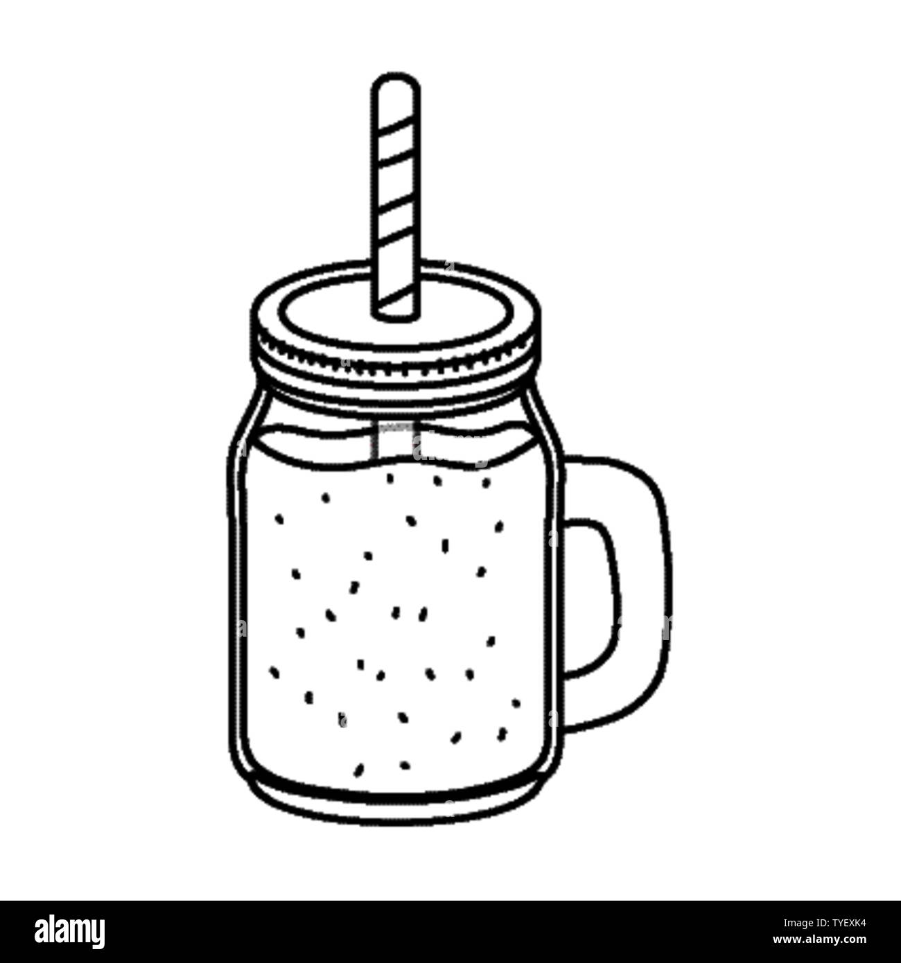 delicious tasty refresh fruit juice mason jar cartoon vector ...