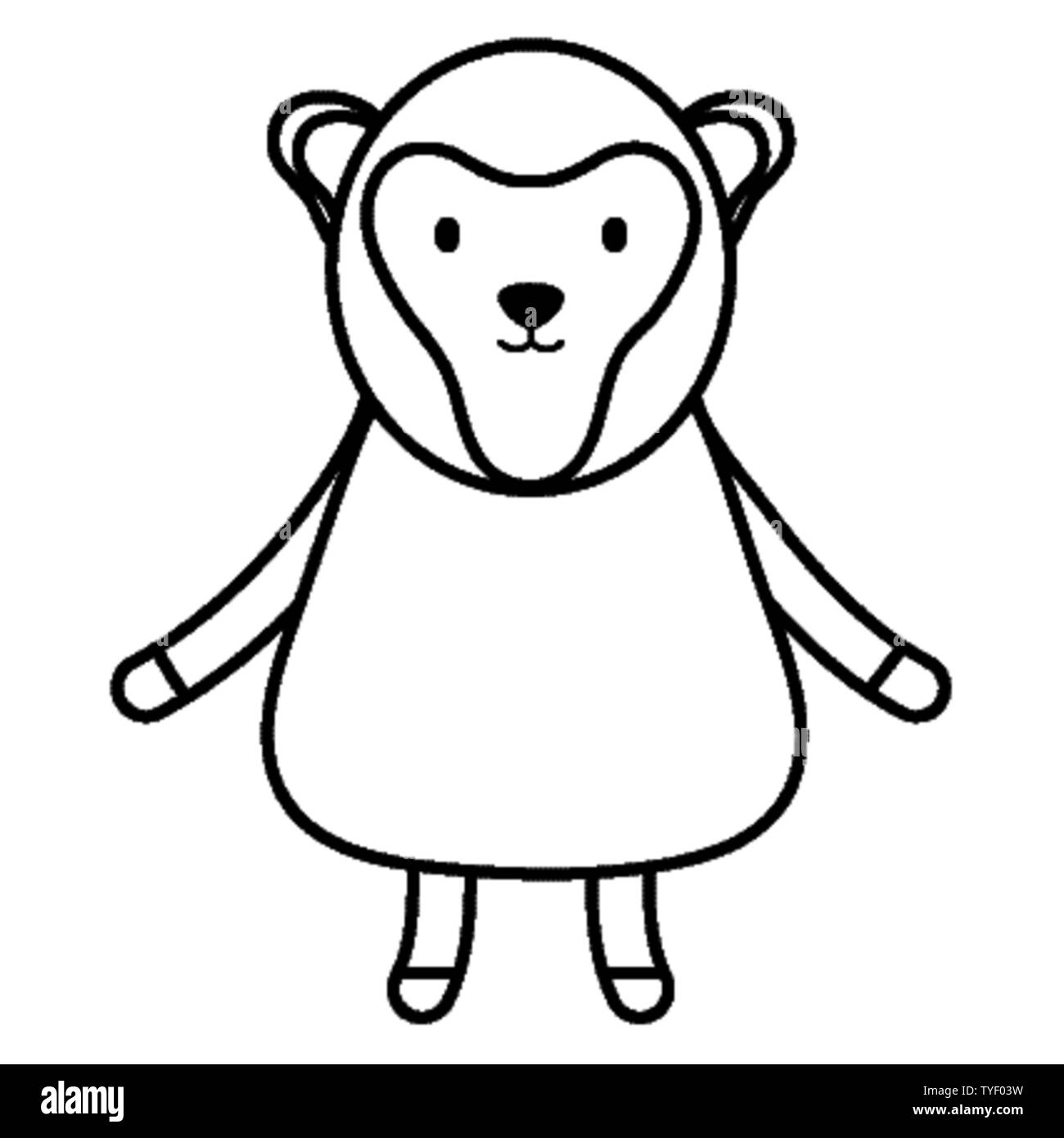 cute monkey childish character vector illustration design Stock Vector ...