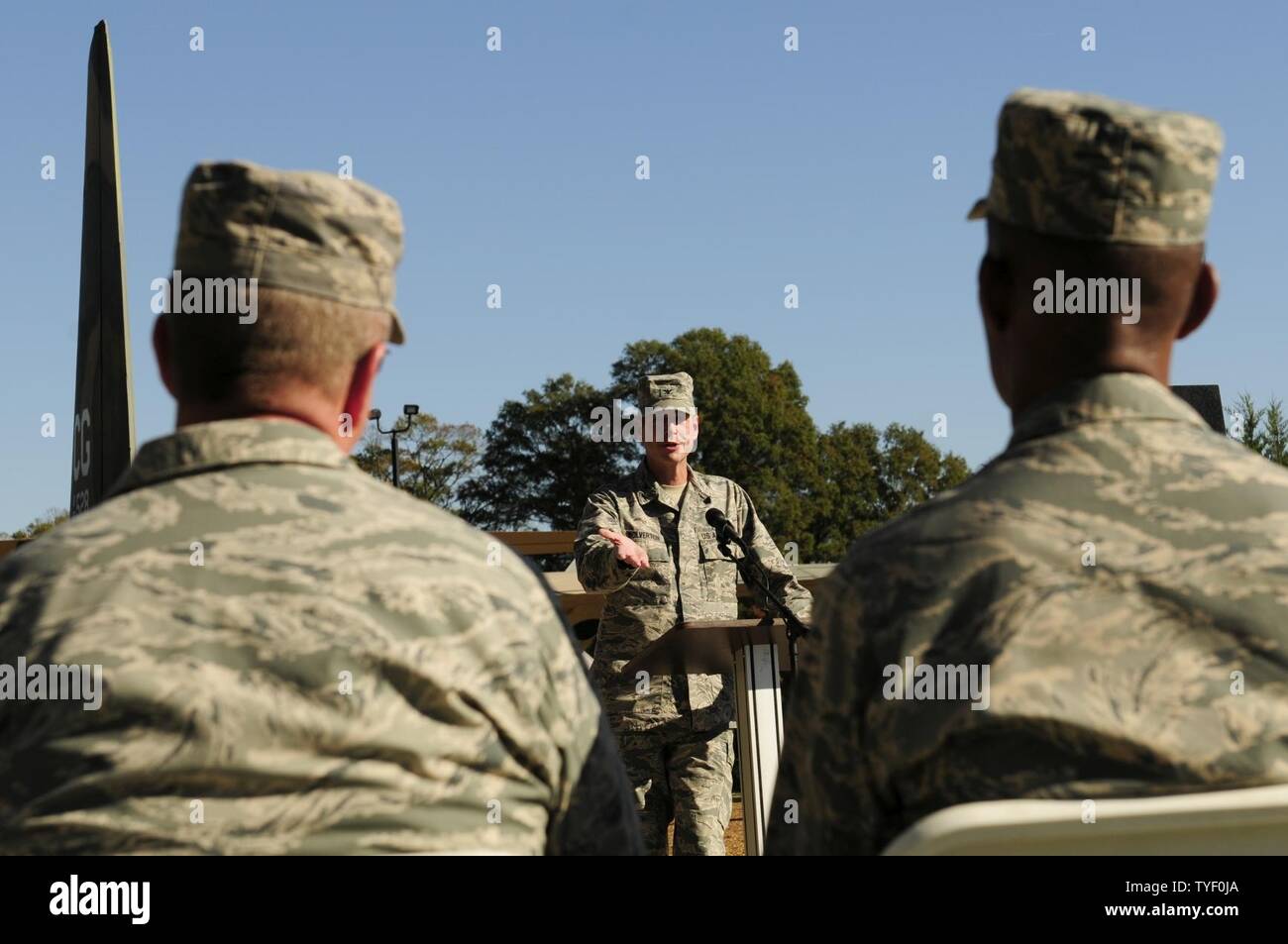 U.S. Air Force Col. John Wolverton (left), commander for the 245th ...