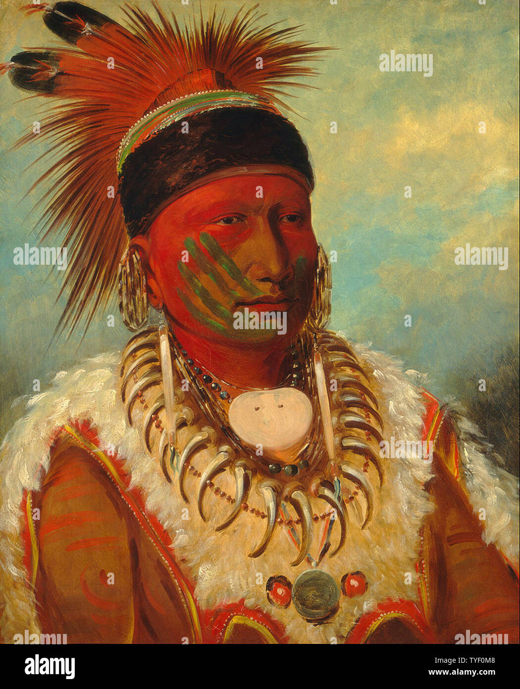 George Catlin - White Cloud Head Chief Iowa 1845 Stock Photo - Alamy