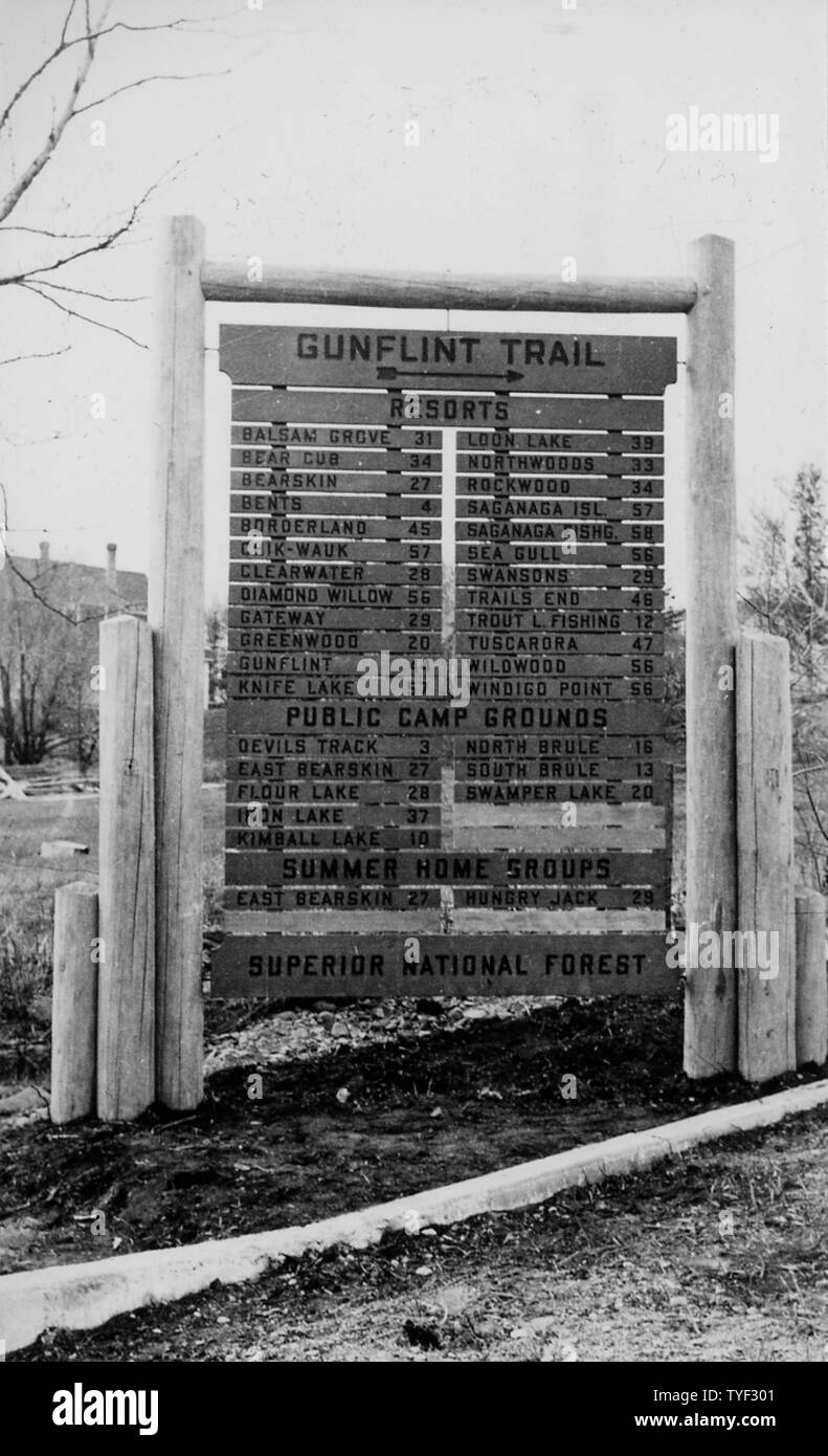 Photograph of the Entrance Sign at Gunflint Trail; Scope and content ...
