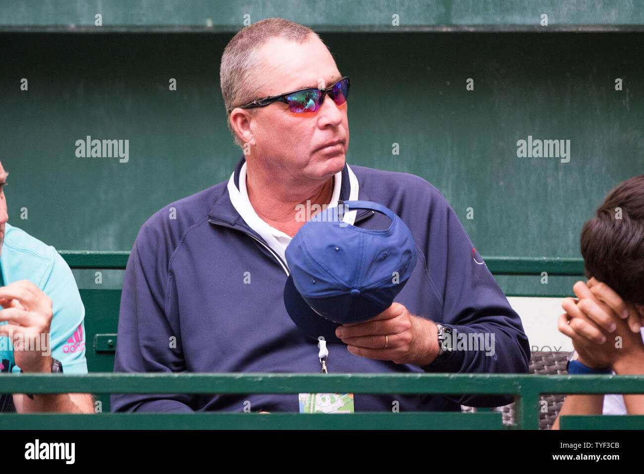 Ivan LENDL (coach, former professional tennis player) in the player box ...
