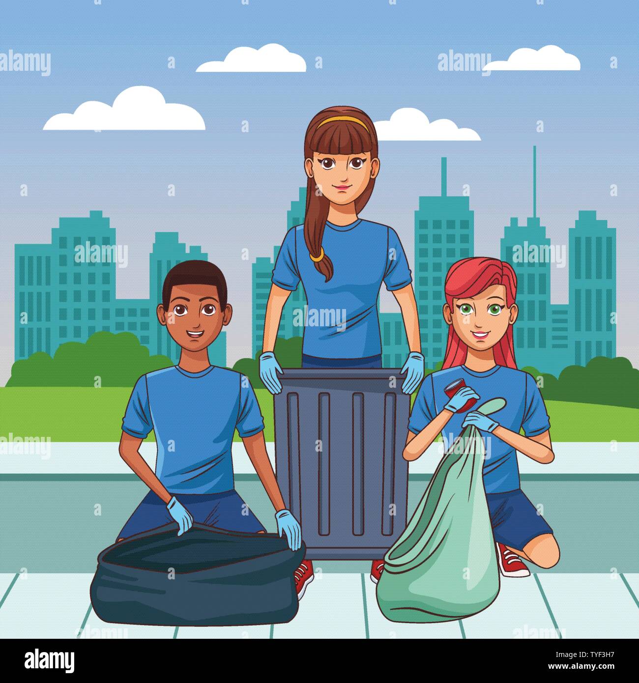 cleaning service person avatar cartoon character Stock Vector Image ...