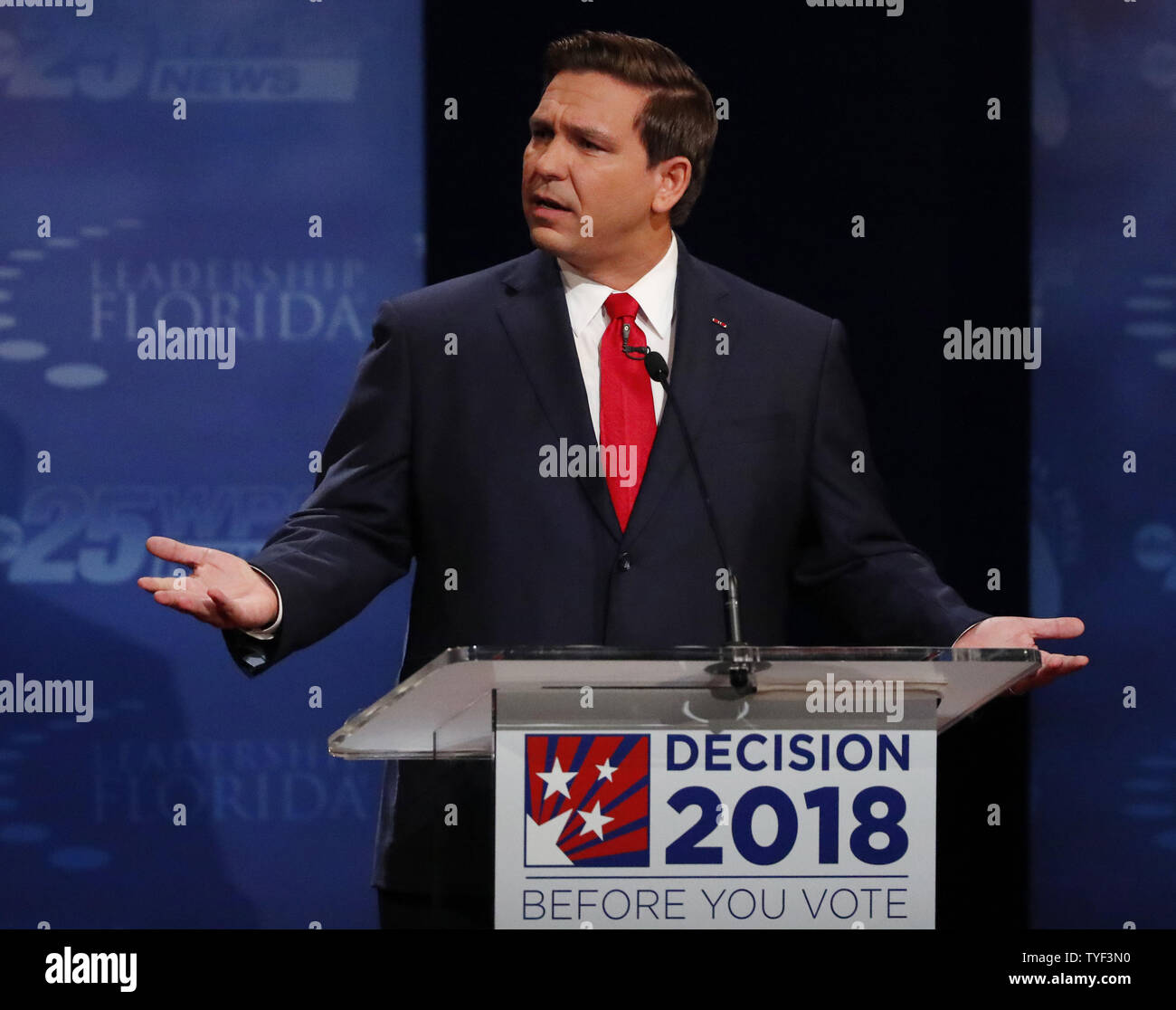 Republican Congressman Ron DeSantis responds to a question during the ...