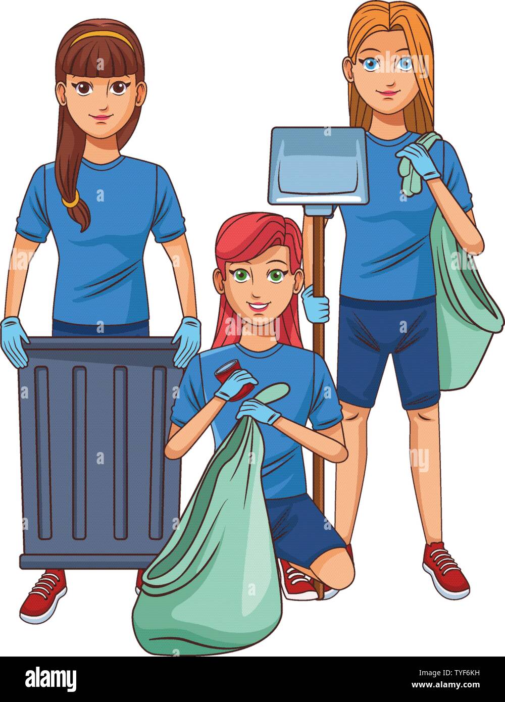 cleaning service person avatar cartoon character Stock Vector Image ...